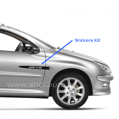 Kit Stickers 206 latéral type 206 Quiksilver
