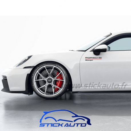Kit 2 stickers Porsche Motorsport 25cm Noir